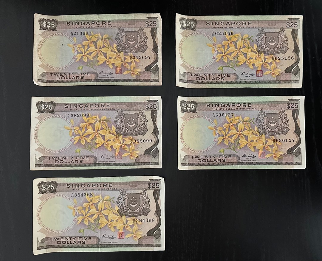 $25 Singapore orchid notes / currency, Hobbies & Toys, Memorabilia ...