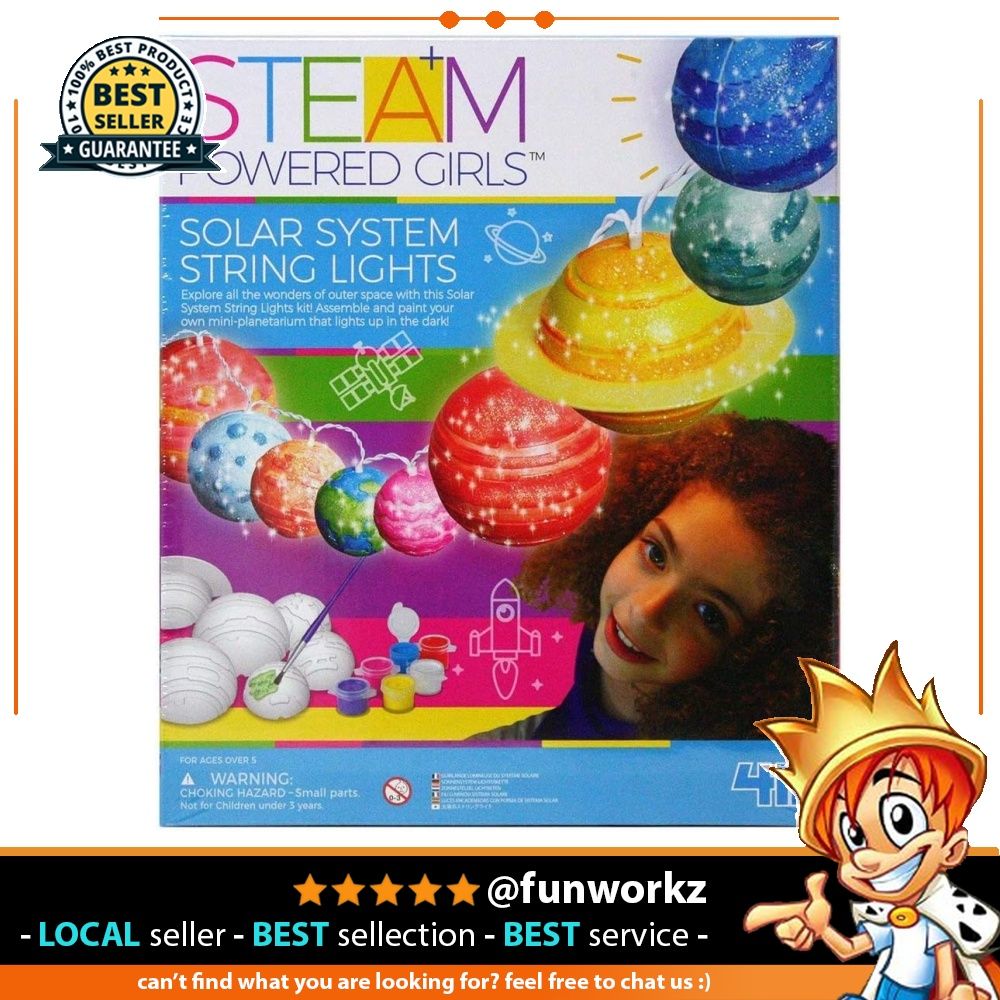 4M 3825 Steam Powered Girls Solar System String Lights Toy, White ...