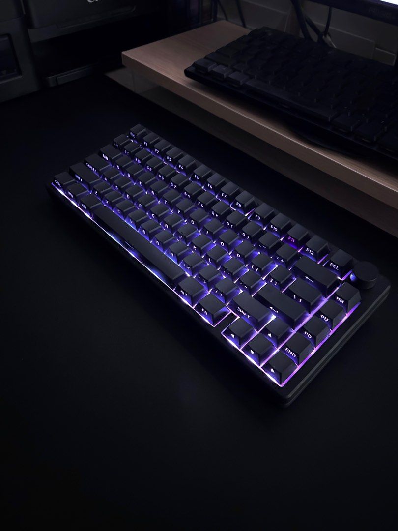 75% Aluminium Custom Keyboard (PBT Black Side shine thru keycaps ...