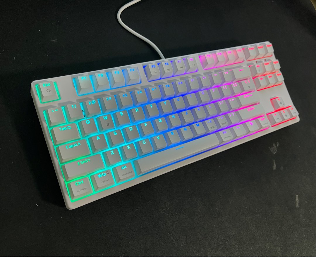 Angel White RGB Gaming Mechanical Keyboard | 80% Layout | TKL | Black ...