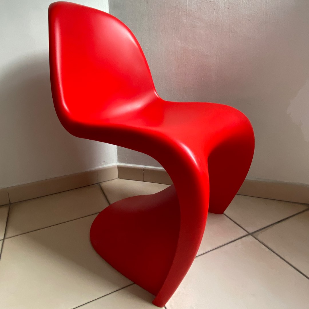 Authentic Red Panton Chair by Vitra, Furniture & Home Living, Furniture ...