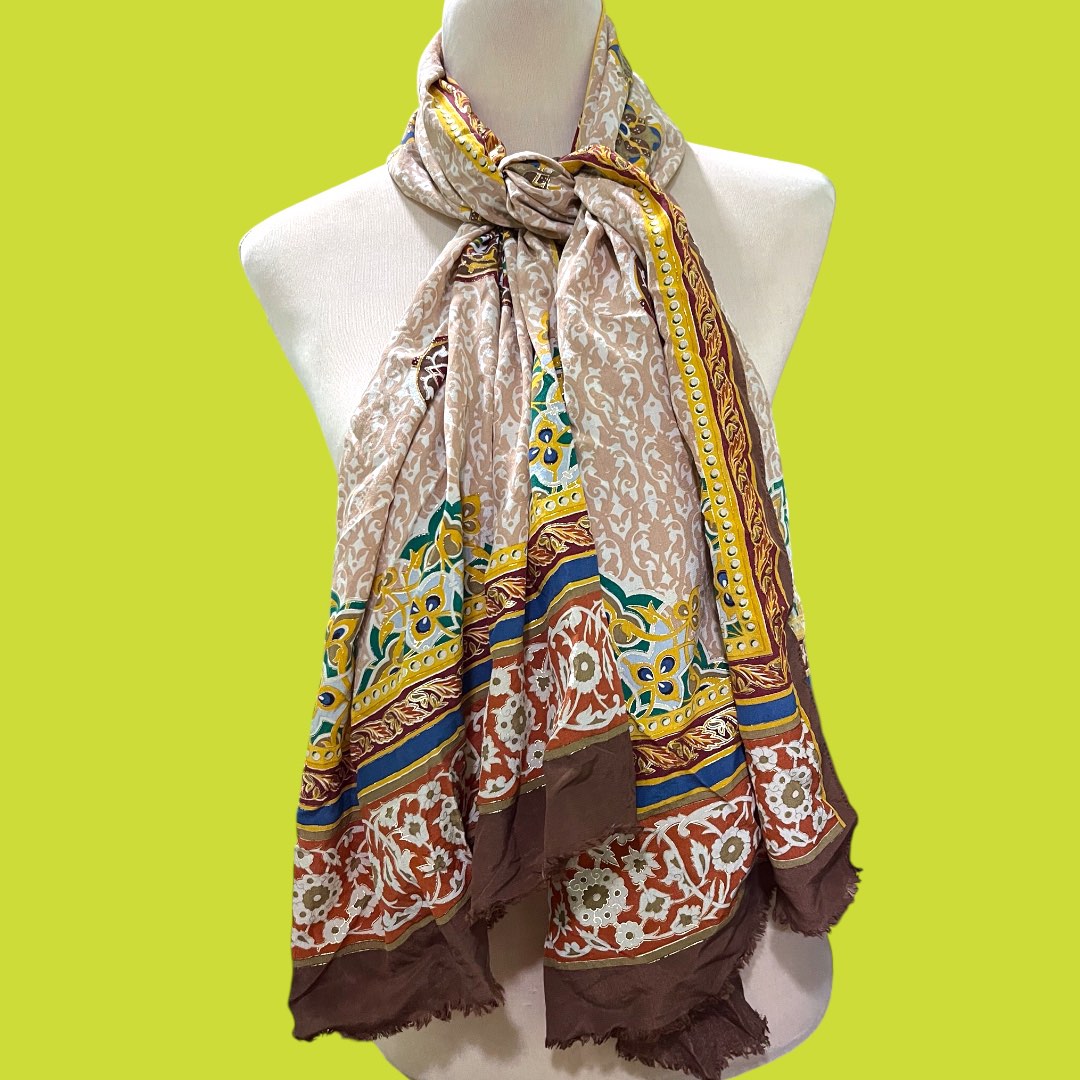 Brand New Vintage Vakko Silk Twill Scarf, Women's Fashion, Watches ...