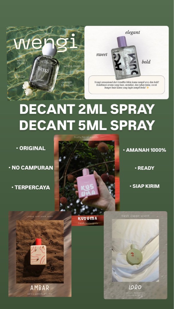 DECANT IKI ARUM KUSUMA DAN GENDHIS, Kesehatan & Kecantikan, Parfum ...