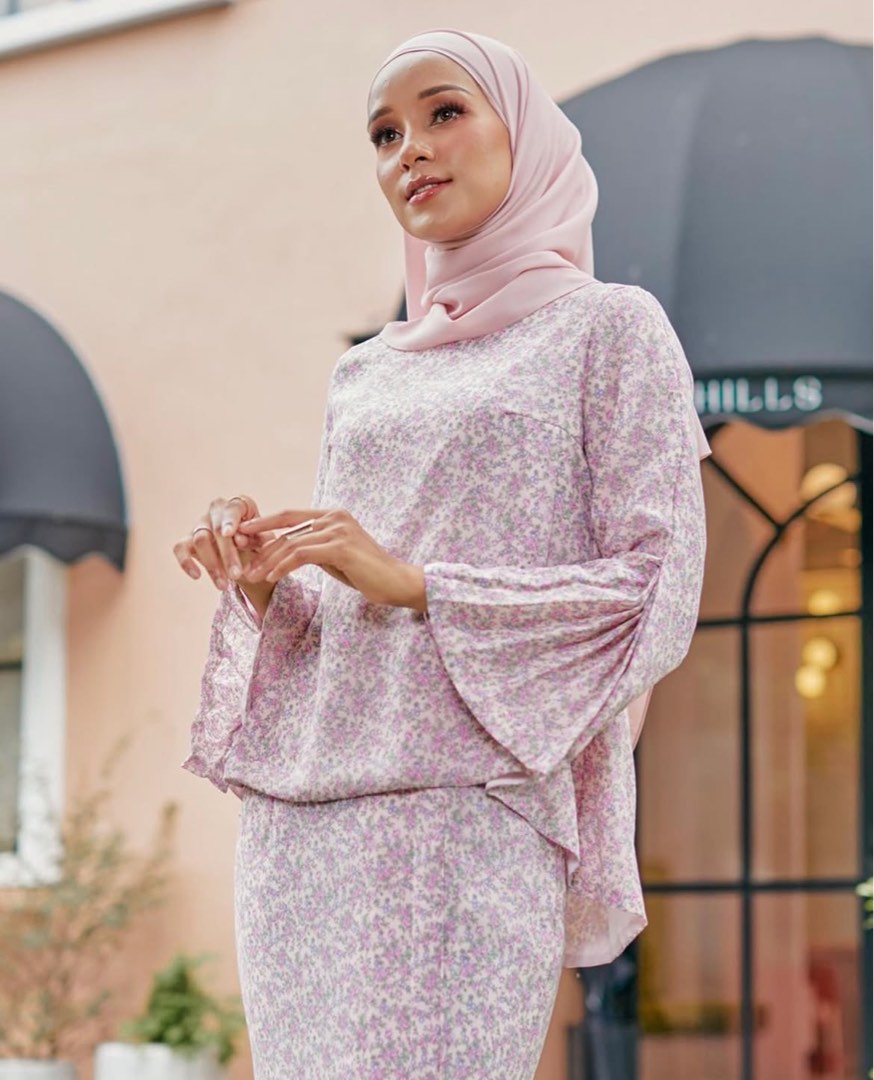 Dleqa Baju Kurung Baju Raya Pink COD KOTA BHARU, Women's Fashion ...