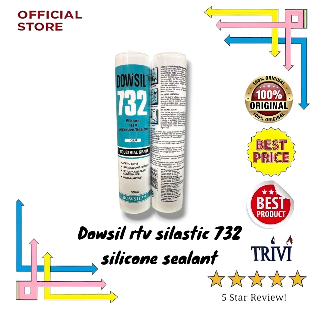 Dowsil rtv silastic 732 silicone sealant adhesive, lem dow corning ...