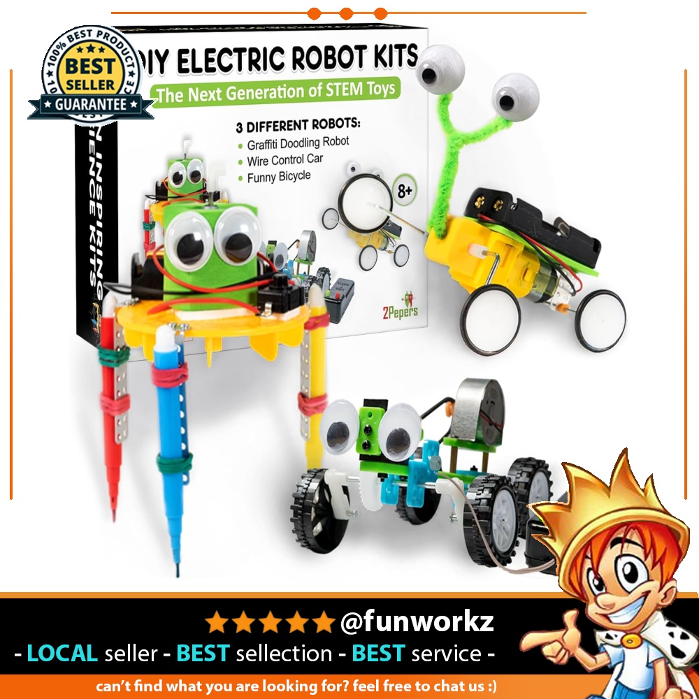 Electric Motor Robotic Science Kits for Kids (3-in-1), DIY STEM Toys ...