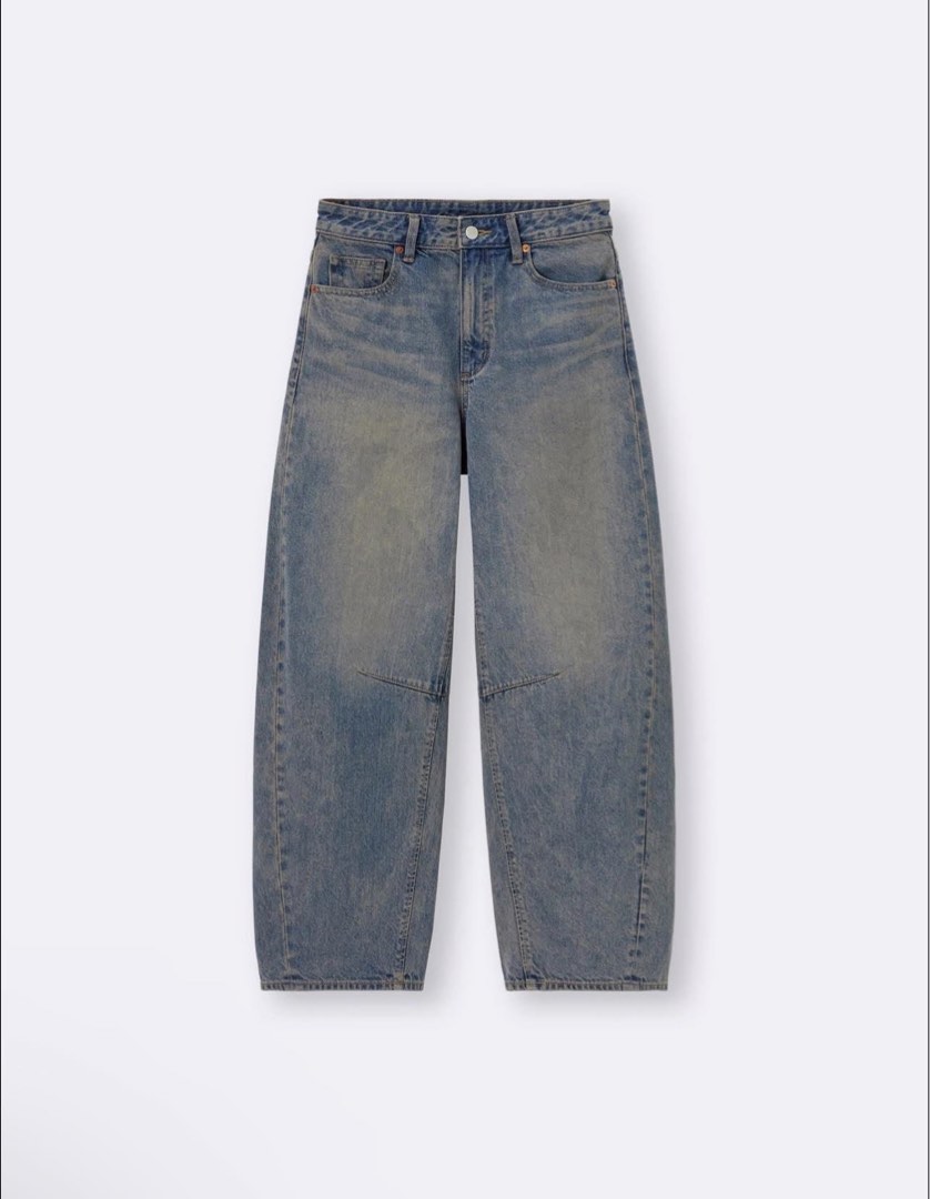 GU Barrel Leg Jeans, Women's Fashion, Bottoms, Jeans on Carousell