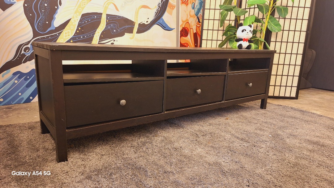 IKEA HEMNES TV bench, black-brown, 148x47x57 cm | IKEA HEMNES, Kabinet ...