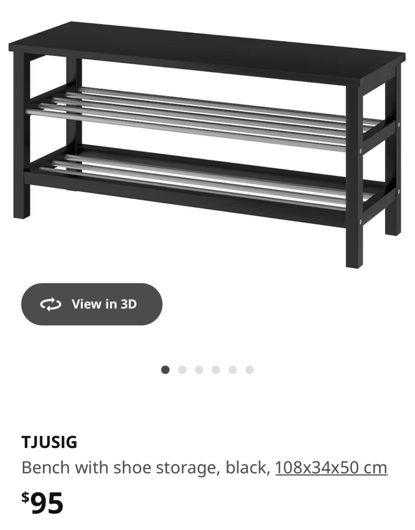 IKEA TJUSIG Shoe Bench/Rack, Furniture & Home Living, Furniture ...