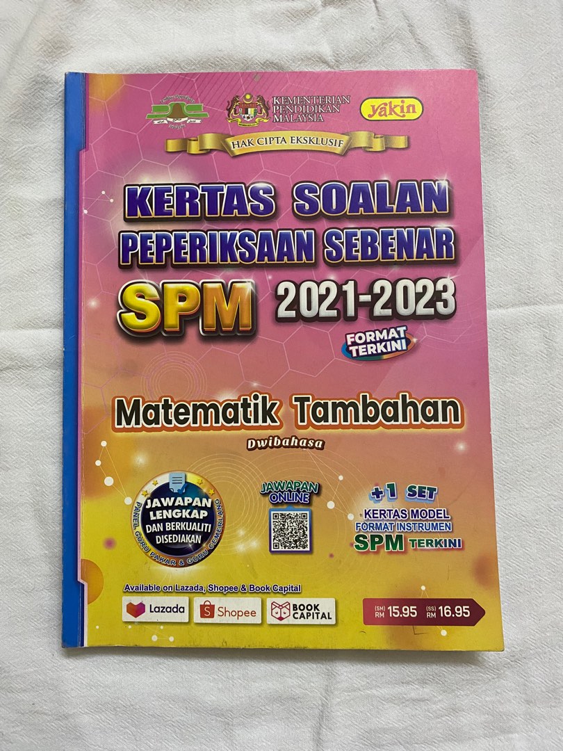 KERTAS SOALAN PEPERIKSAAN SEBENAR SPM MATEMATIK TAMBAHAN 2021-2023 ...