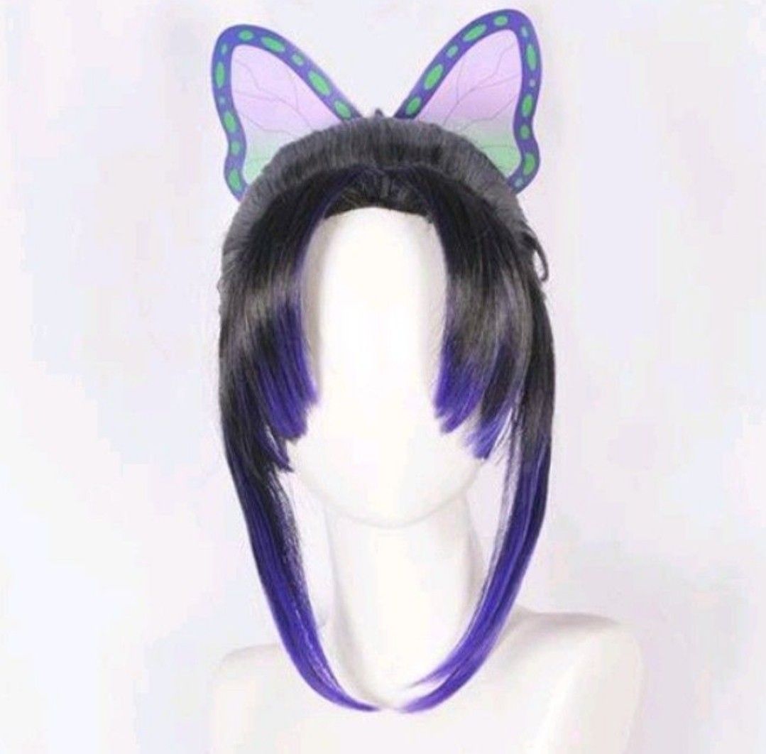 Kimetsu No Yaiba Demon Slayer Kochou Shinobu Wig Cosplay Anime Fluffy ...