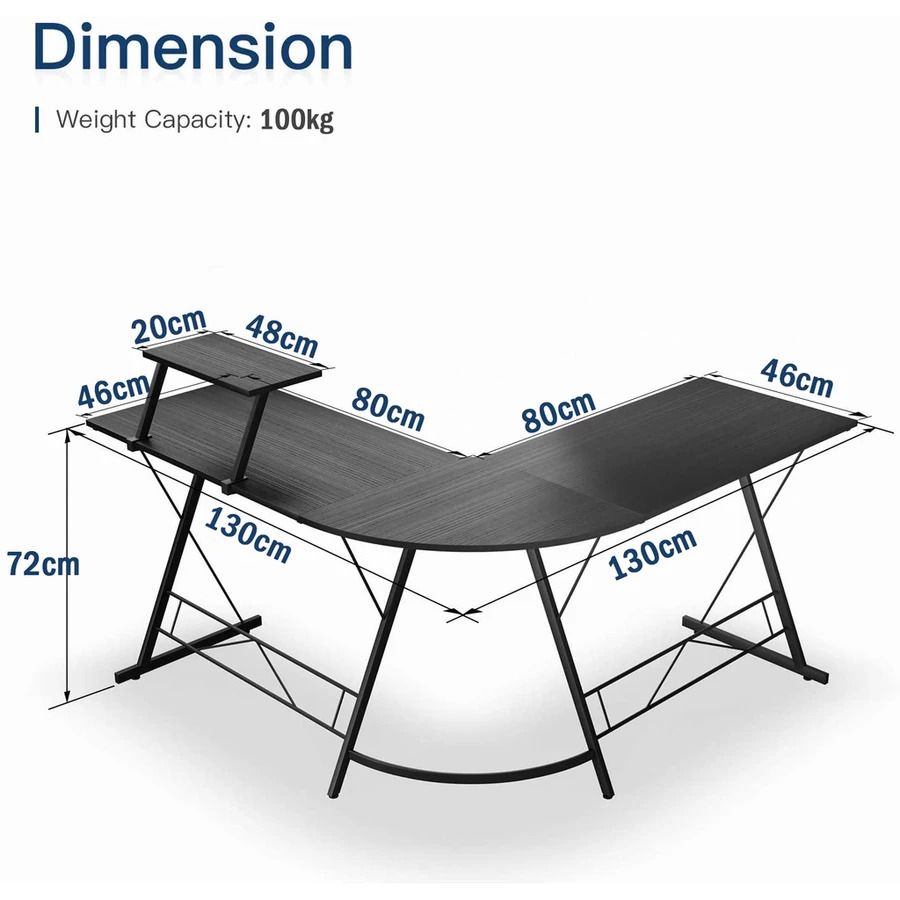 L Shape Home Office Computer Work Study Desk Table, Furniture & Home ...