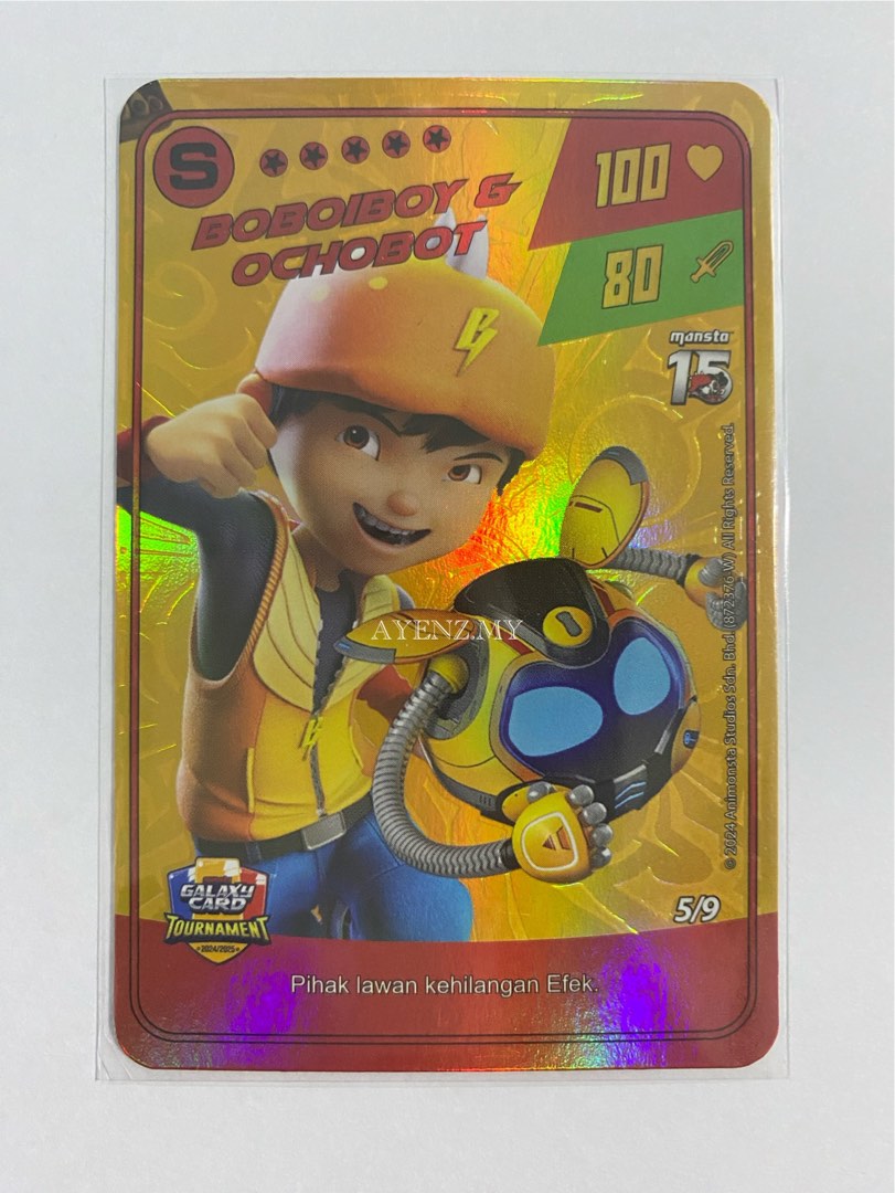 [LIMITED] PEK TOURNAMENT BOBOIBOY MONSTA GALAXY CARD 2024/2025 ...
