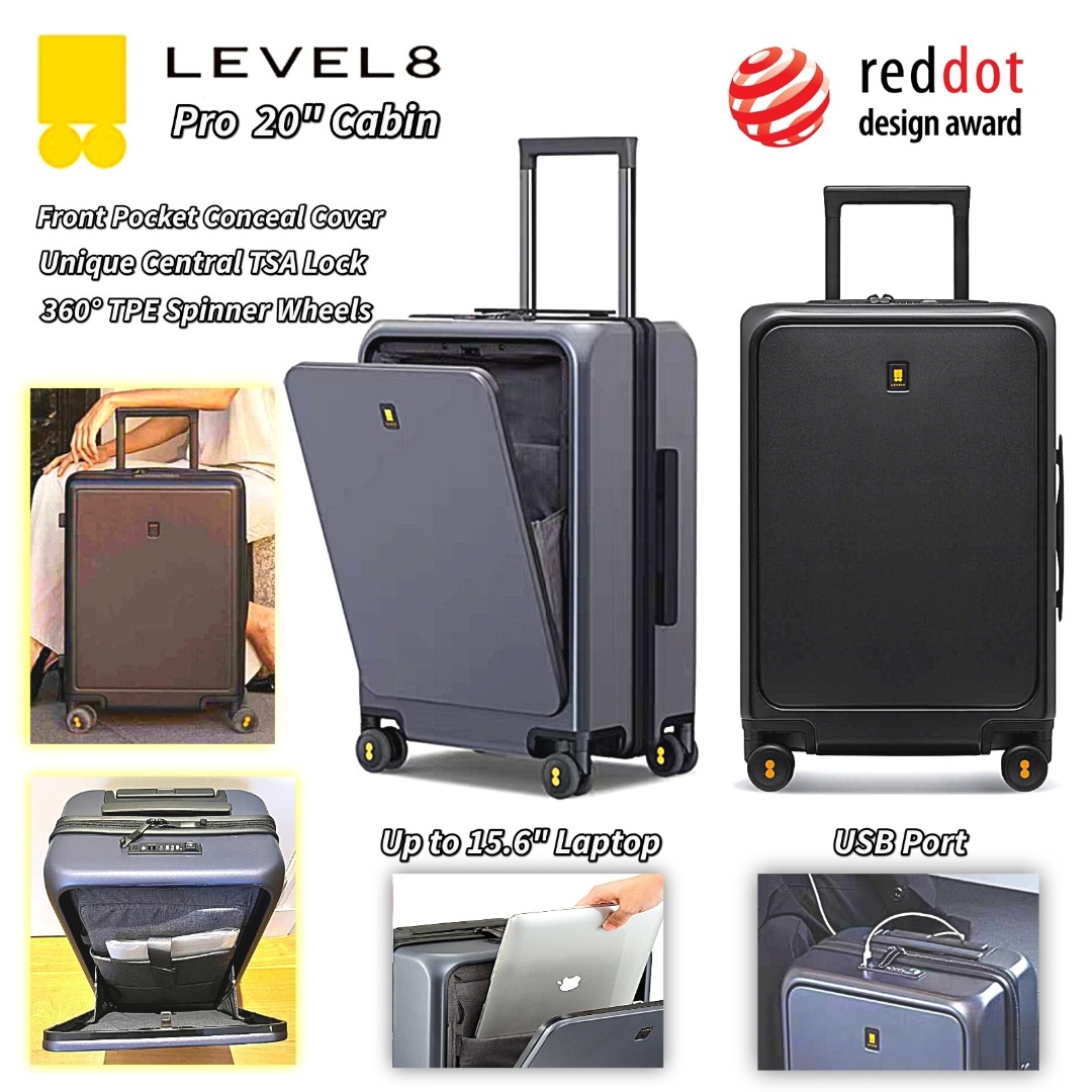 Luggage Level8 Pro 20 inch laptop compartment, Hobbies & Toys, Travel ...