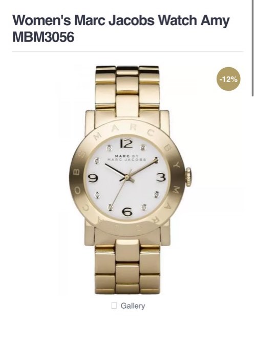 Marc Jacobs Gold watch white face dial, Women's Fashion, Watches ...