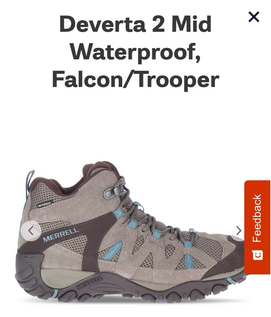 Merrell Deverta 2 Mid Waterproof Hiking Boots, Women's Fashion ...