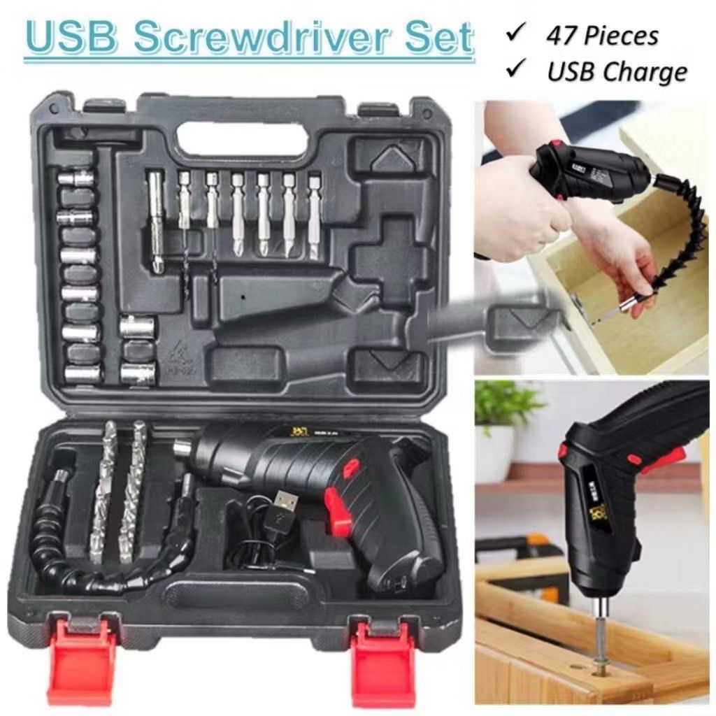 Mini Electric Screwdriver Set / USB Power Tool Kit / Cordless Drill Set ...