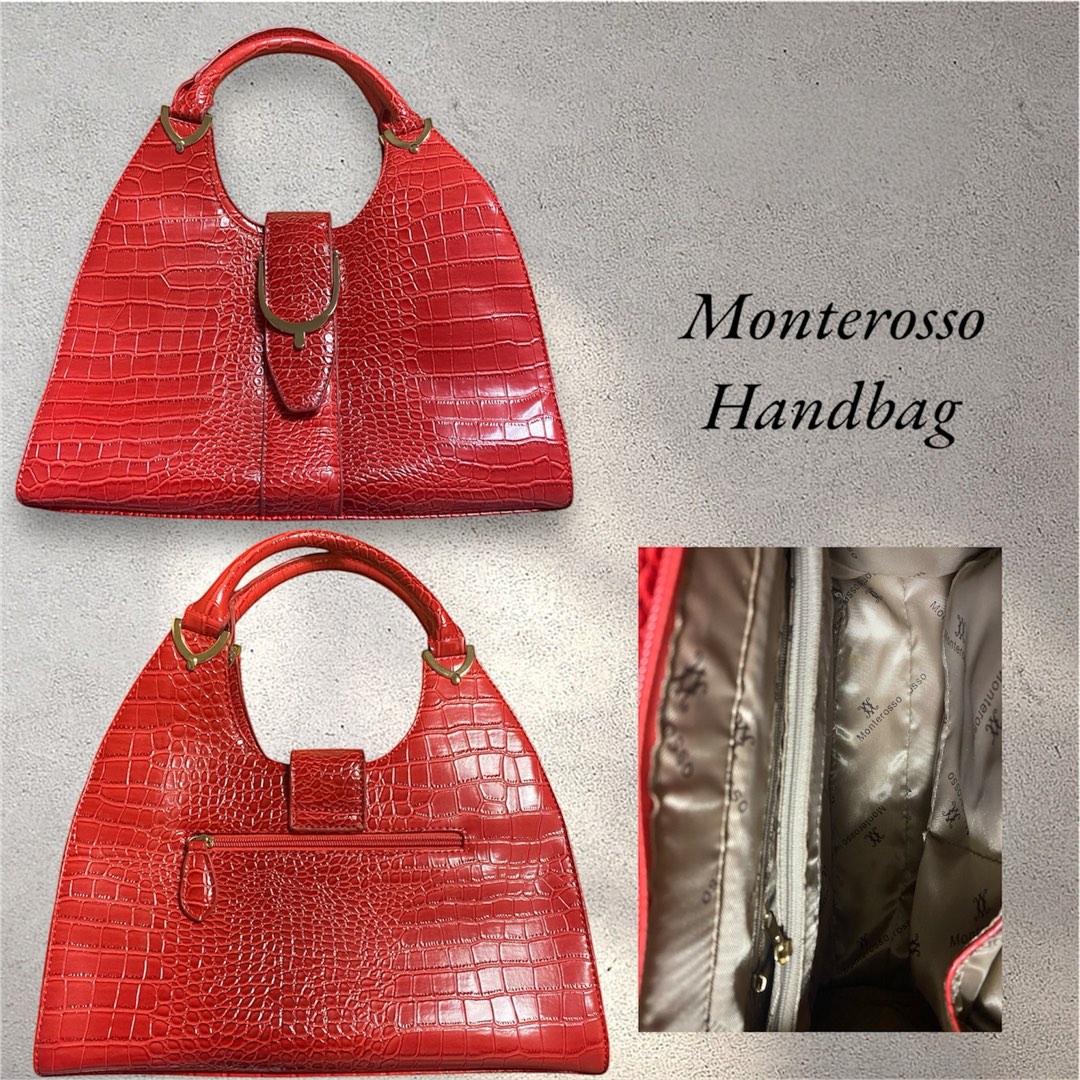 Monterosso Red Top Handle Bag, Women's Fashion, Bags & Wallets ...