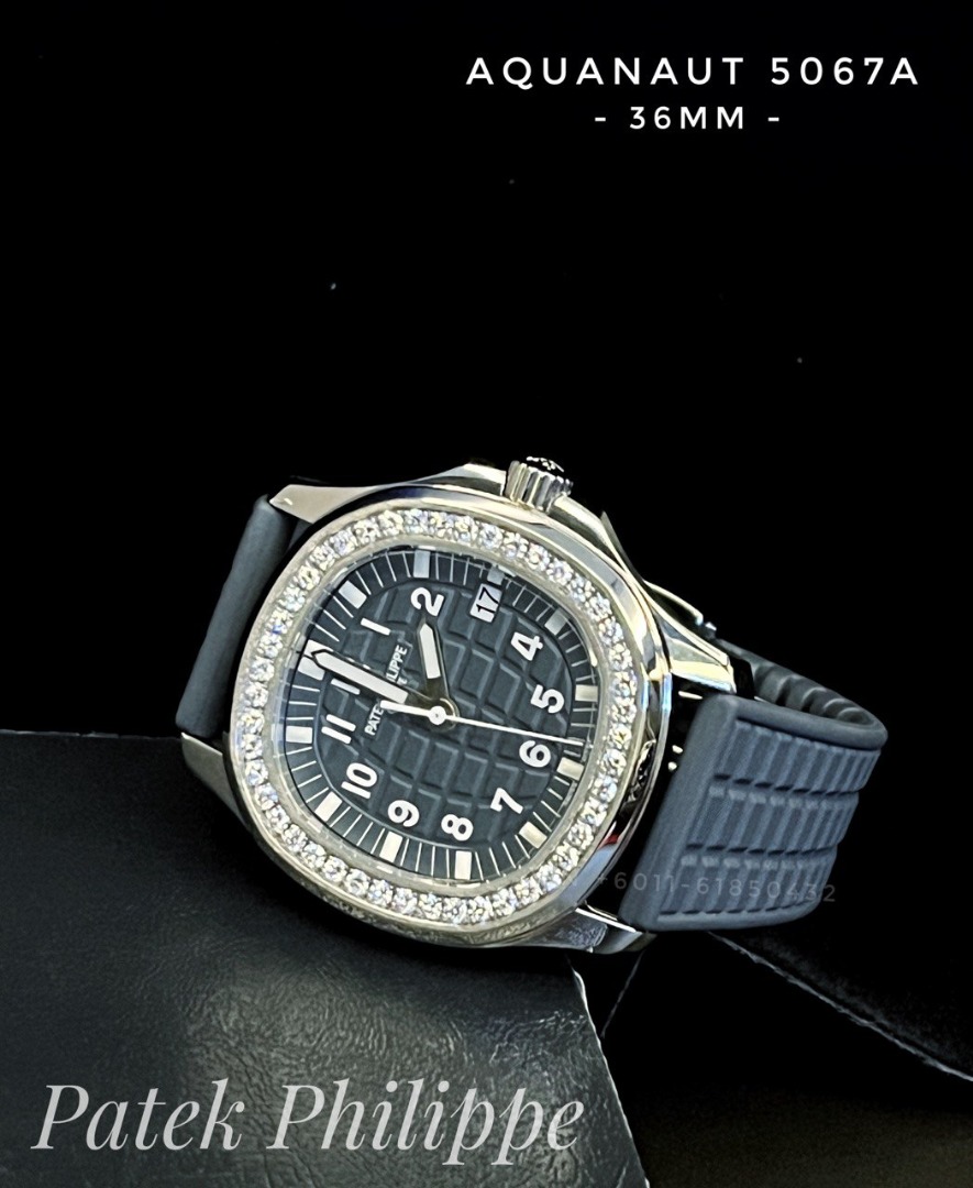 Patek Philippe Aquanaut 5067A Diamonds 36m quartz blue-gray full set ...