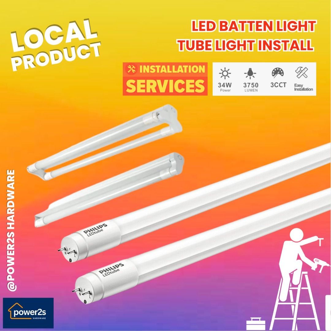 Philips LED T5 Batten Tube Light / Light Daylight 6500K Cool White ...