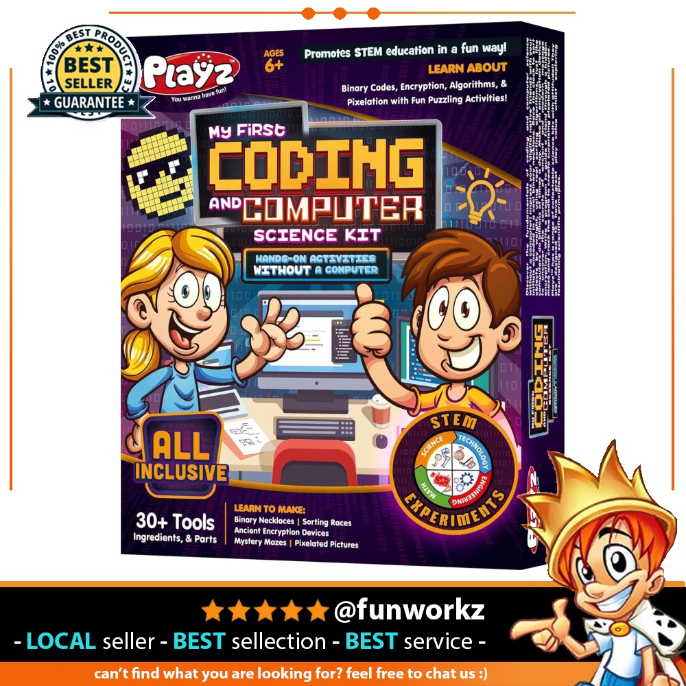 Playz My First Coding And Computer Science Kit Learn About Binary Codes Encryption Algorithms