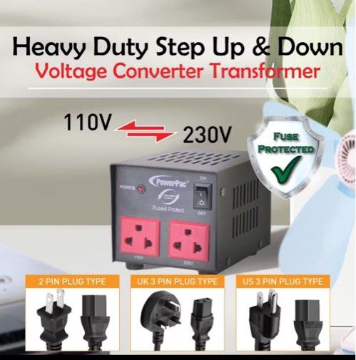 PowerPac Converter Transformer 500W Step Up & Down Voltage 110V/ 220V ...