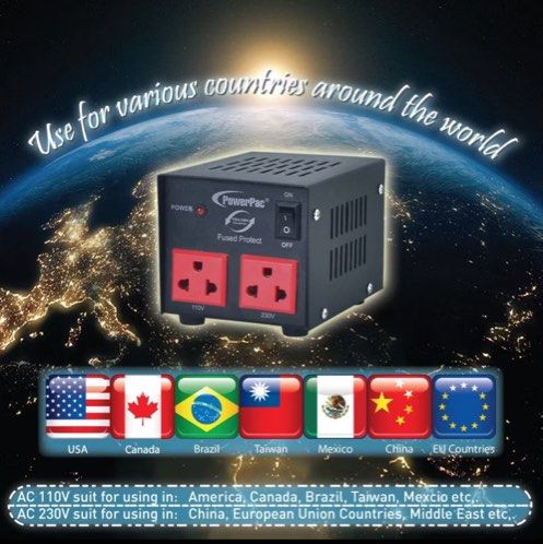 PowerPac Converter Transformer 500W Step Up & Down Voltage 110V/ 220V ...