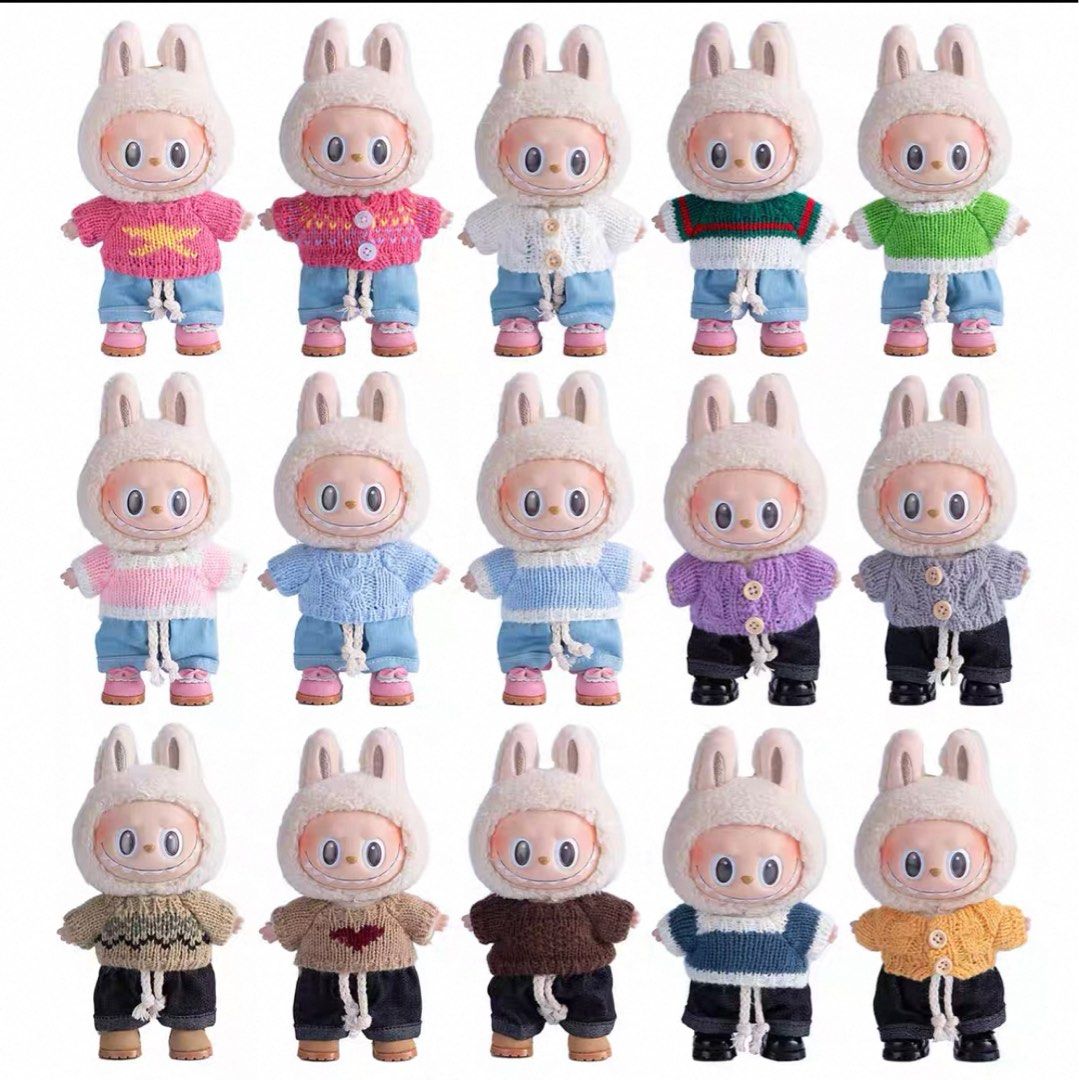 (Pre Order) Labubu V1 & V2 Knitted Sweater Clothing Set, Hobbies & Toys ...
