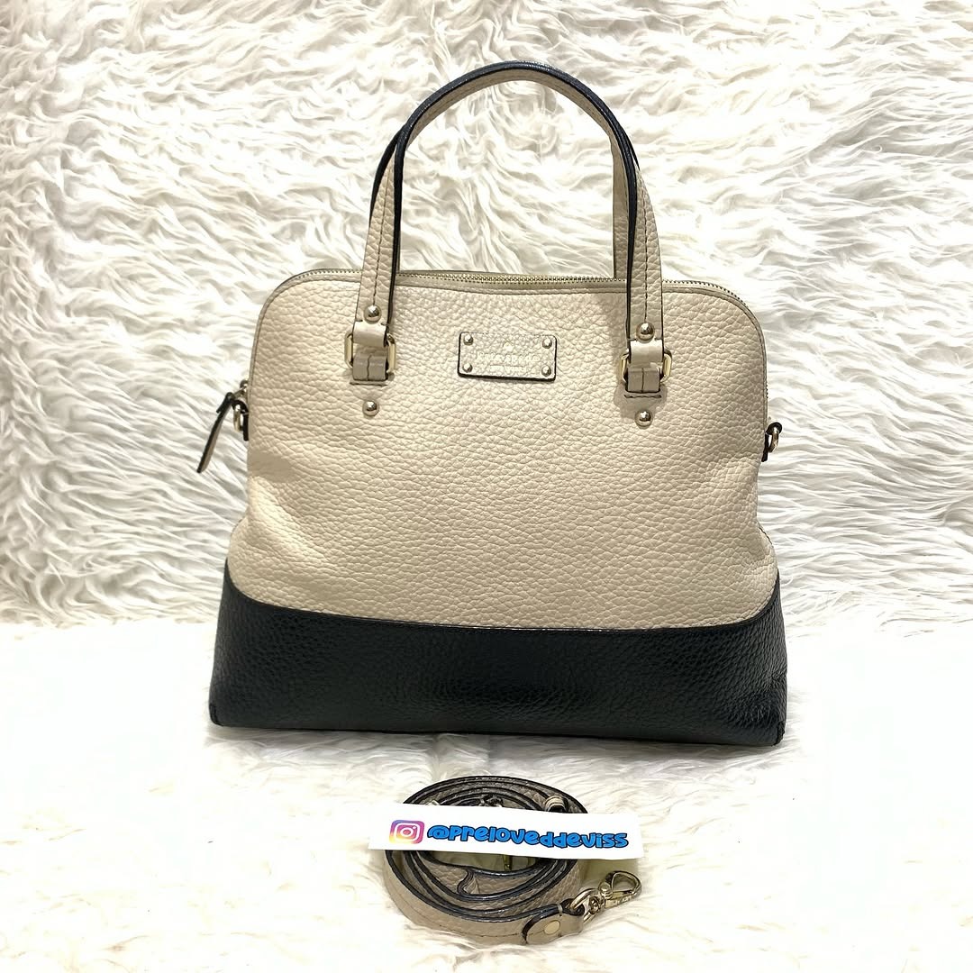 Preloved Tas Kate Spade Grove Courth Maise Satchel Black White Original ...