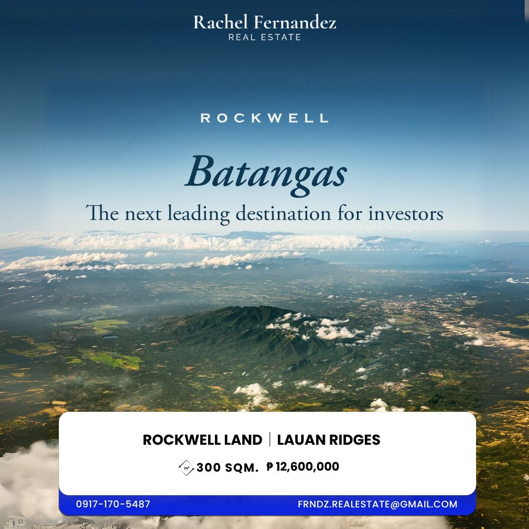 PRE-SELLING: Rockwell Lipa, Mataas na Kahoy, 300 sqm. Residential Lot ...