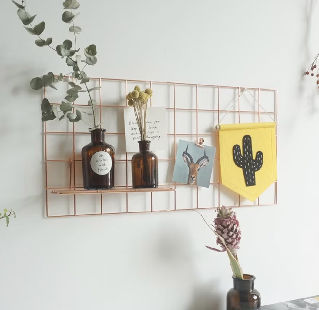 Rose Gold Metal Grids Photos Wall Decoration Frames, Furniture & Home ...