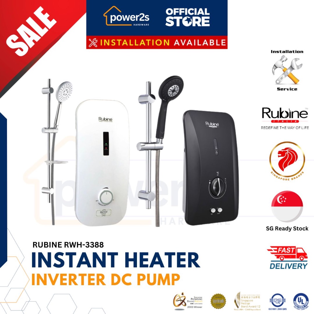 Rubine Instant Heater / Inverter DC Pump / Rain Shower Set, TV & Home ...