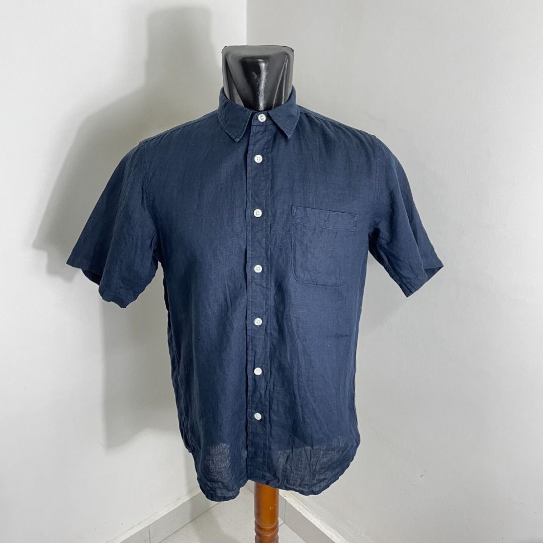 ⭐️SALE⭐️[M] MUJI 100% LINEN COTTON SHIRT OFFICE SMART CASUAL BAJU KEMEJA, Men's Fashion, Tops ...