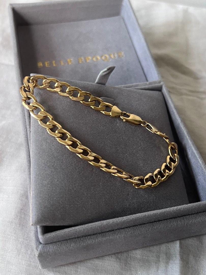 Saudi gold barbada bracelet 7.5inch, Women's Fashion, Jewelry ...