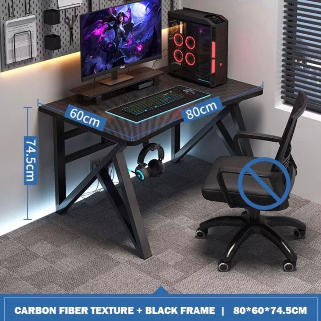 Sleek Carbon Fiber Gaming Desk | Modern Carbon Fibre Tabletop Computer ...