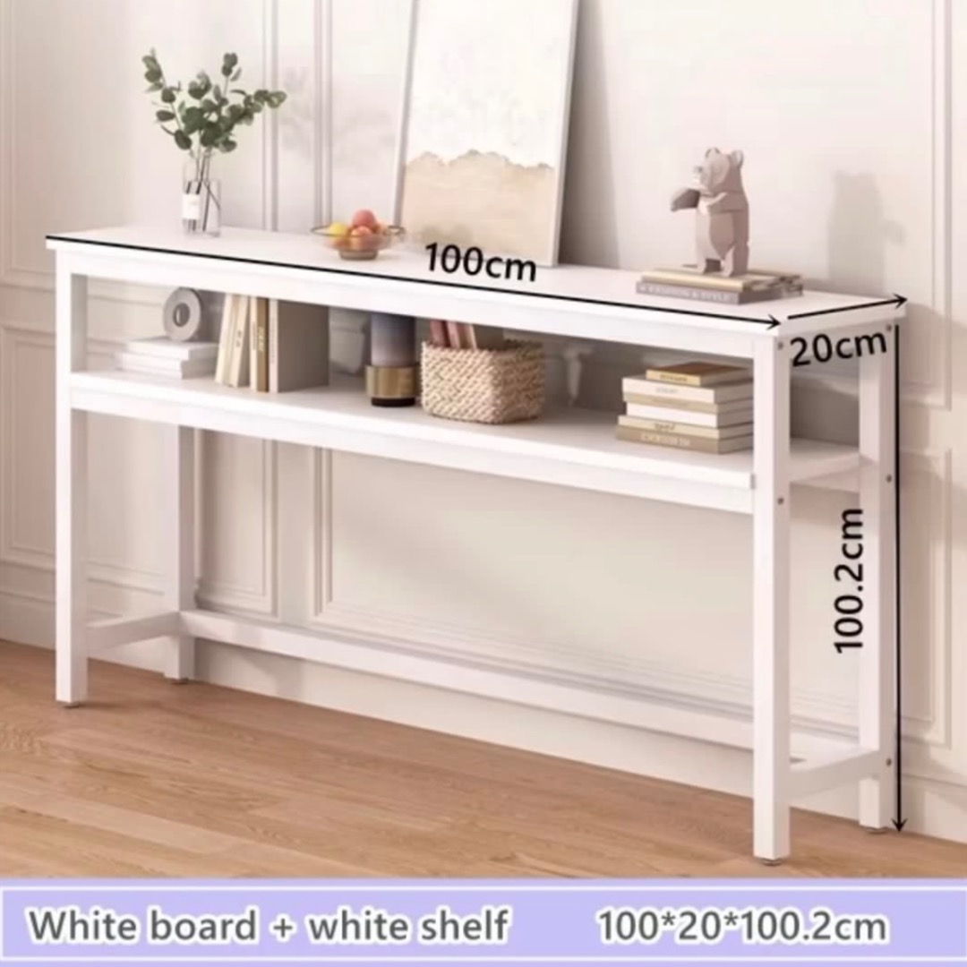 Sleek Two Tier Slim Console Table | Modern Living Room Long Side Accent ...