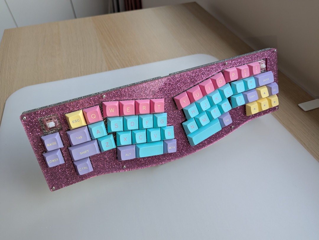 Smallice by Keyhive Pink Glitter Custom Alice Acrylic Mechanical ...