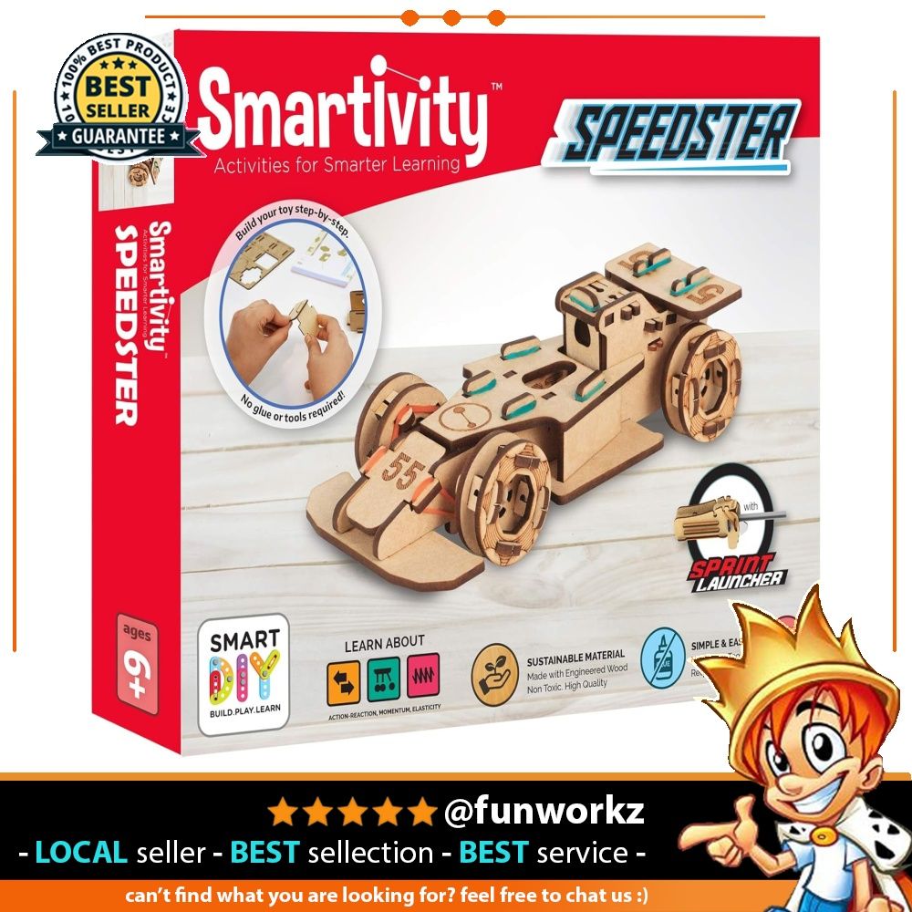 Smartivity Speedster 3D Wooden Model Engineering STEM Learning Toy for Kids Ages 6 and Up ...