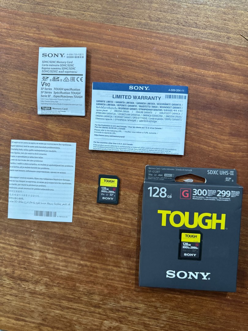 Sony Tough 128GB v90, Photography, Cameras on Carousell