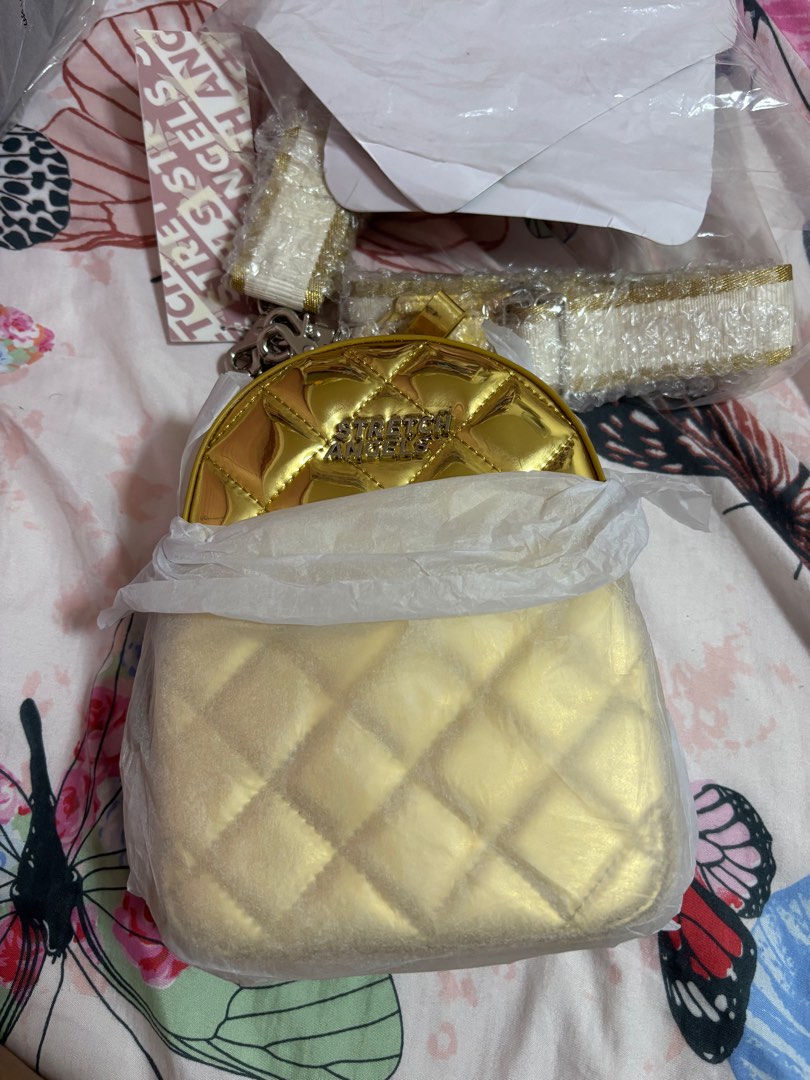 Stretch Angels Korea Golden Sling Bag Crossbody Bag, Women's Fashion ...