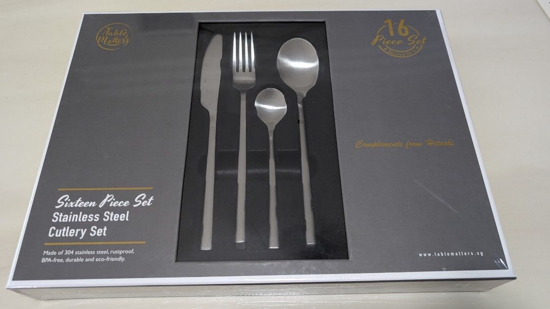 Table Matters - Cubic 16 Piece Stainless Steel Cutlery Set, Furniture ...