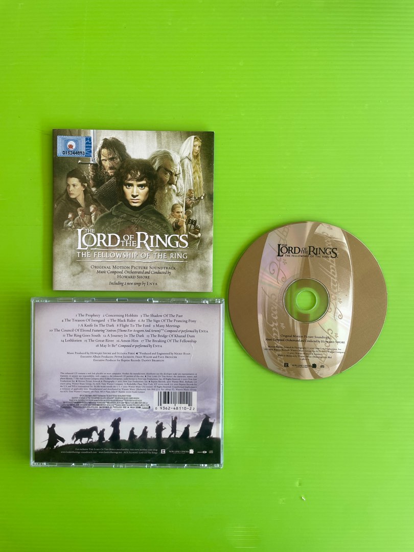 The Lord Of The Rings The Fellowship Of The Ring Movie Soundtrack CD ...