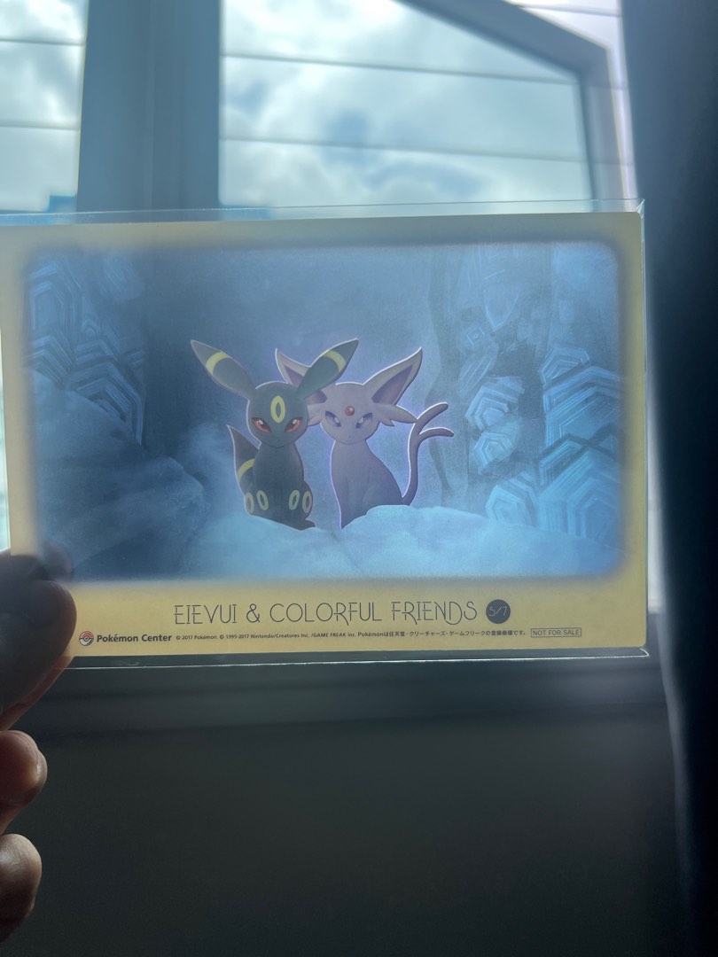 Umbreon and Espeon clear card. Pokemon Centre Eevee and colourful ...