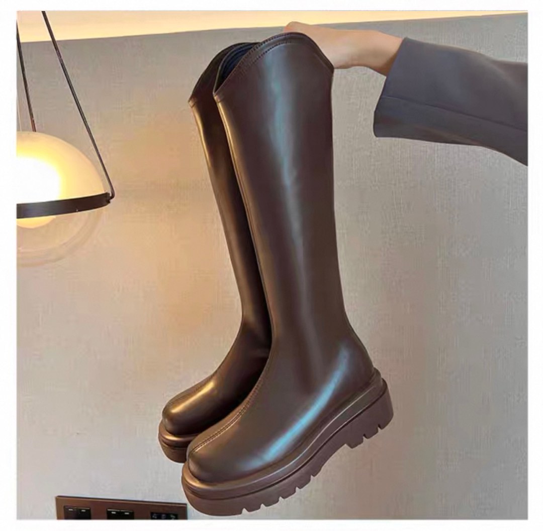 V Neck Long-tube Knight Boots for Woman, Women's Fashion, Footwear ...
