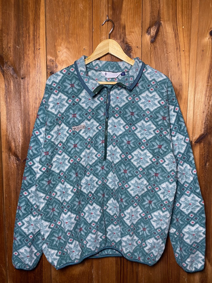 Vintage Columbia Half Zip Aztec Fleece Jacket, Men's Fashion, Coats ...