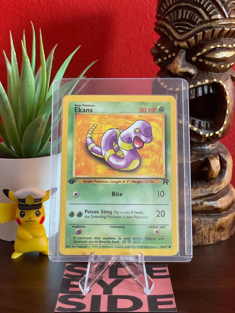Vintage Pokemon TCG Card - Ekans (Team Rocket, #56/82, 1st Ed. and Non ...