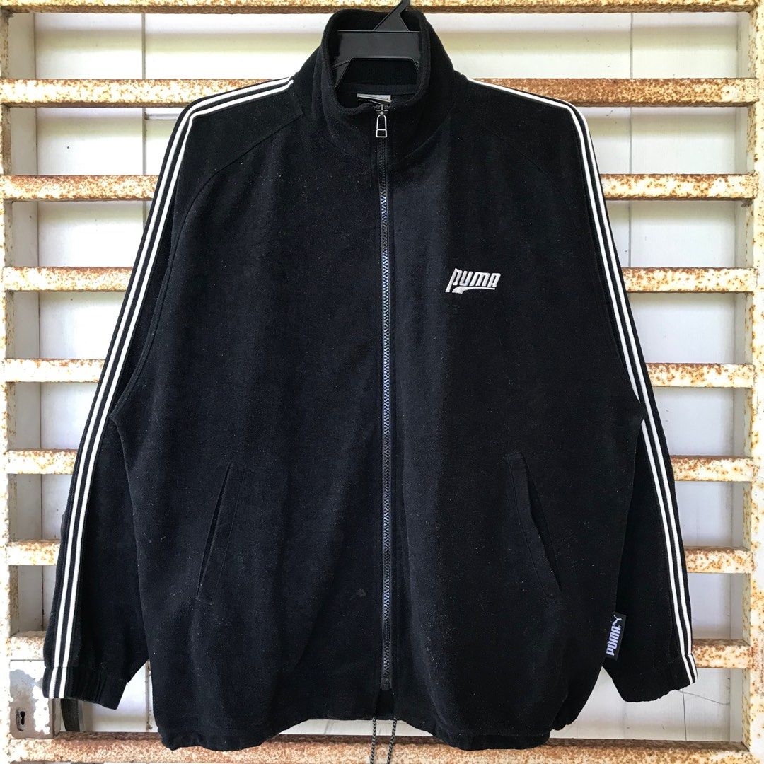 Vintage PUMA Velvet Track Top Two Stripes Baggy Large, Men's Fashion ...