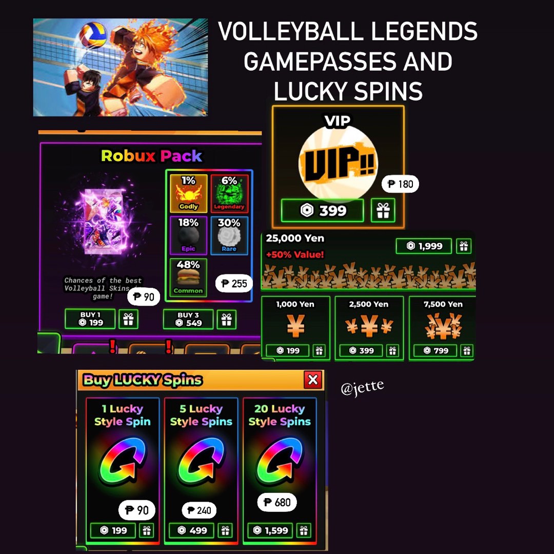 VOLLEYBALL LEGENDS FOR SALE VOLLEY BALL LEGEND GAME ROBLOX GAMEPASSES ...