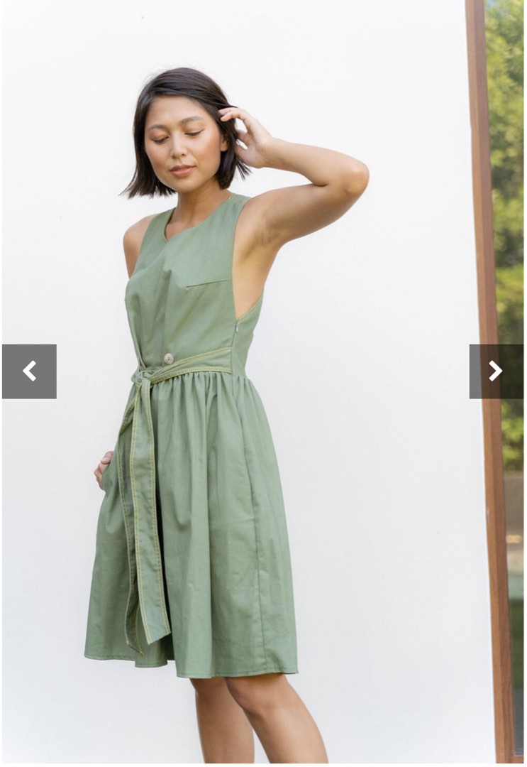 Wear Anika Ophelia Dress in Olive, Women's Fashion, Dresses & Sets, Dresses on Carousell