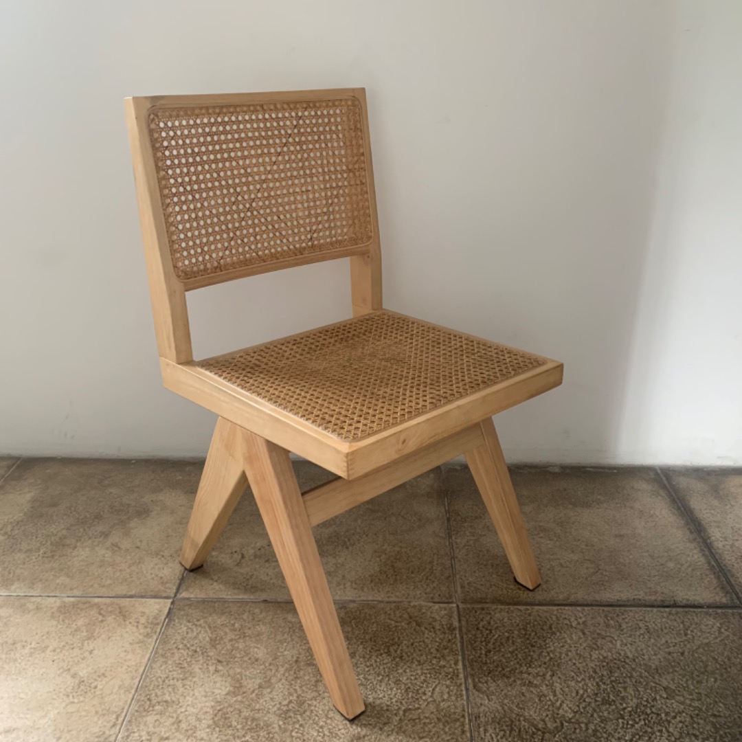 Wooden solihiya cane chair set, Furniture & Home Living, Furniture ...